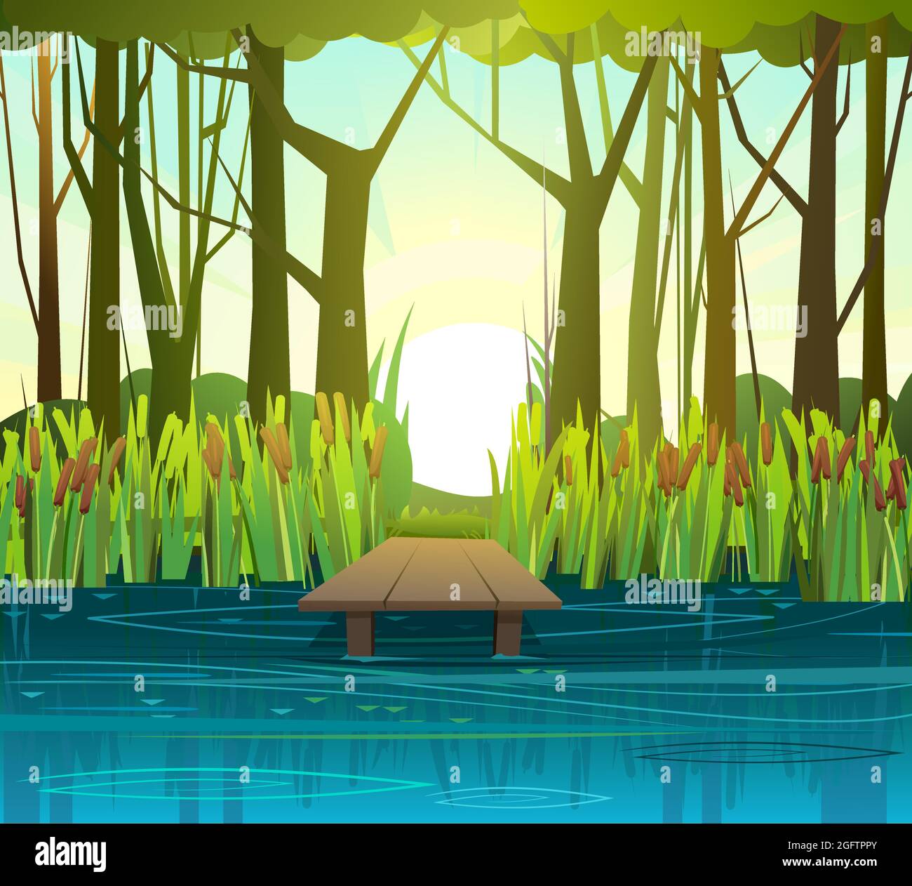 Swamp and bridge Stock Vector Images - Alamy