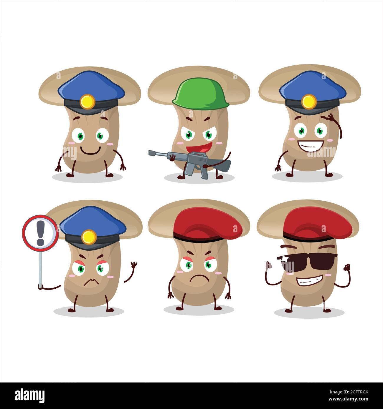 A dedicated Police officer of milk mashroom mascot design style. Vector ...