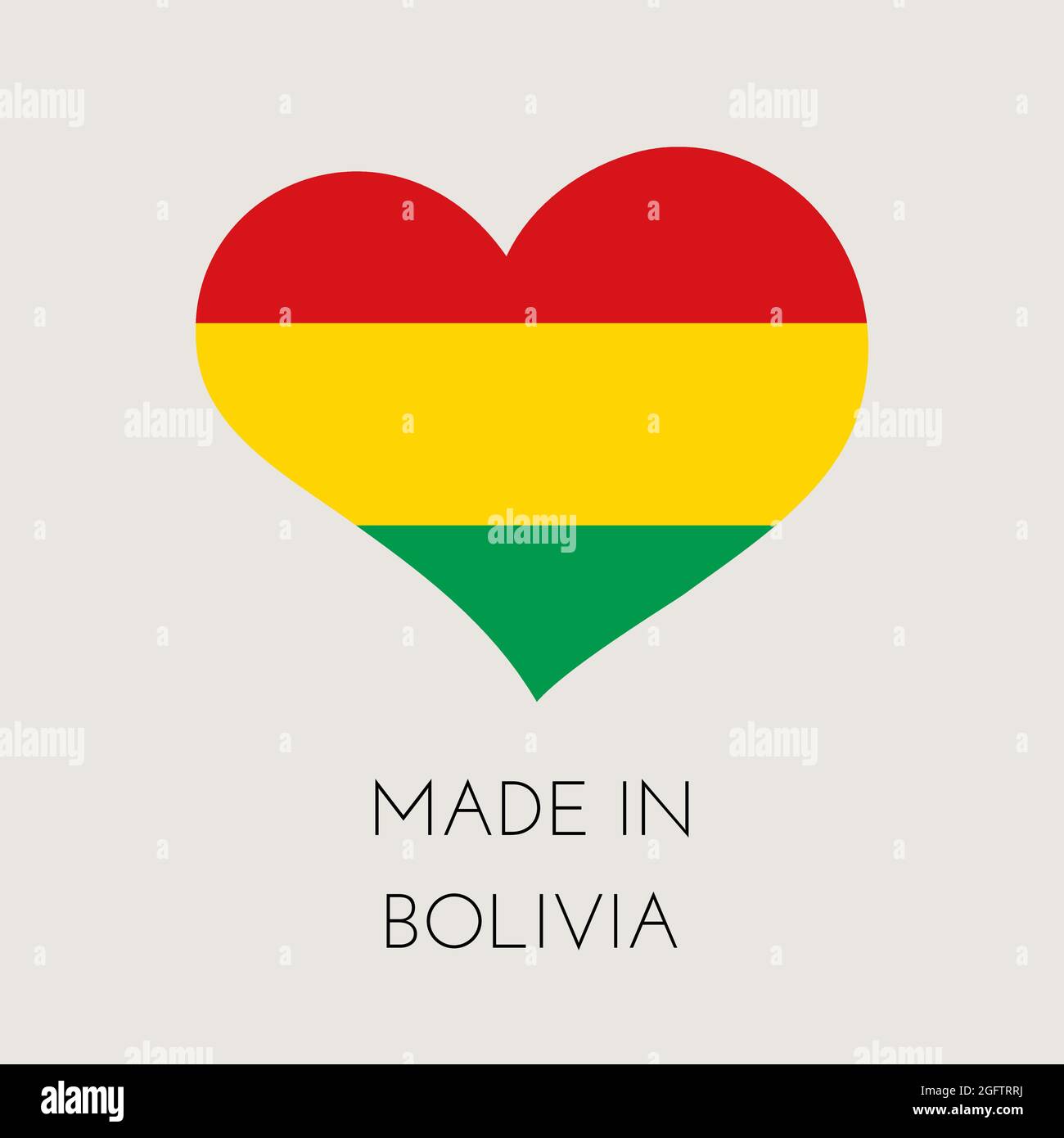 Heart shaped label with Bolivian flag. Made in Bolivia Sticker. Factory, manufacturing and ...