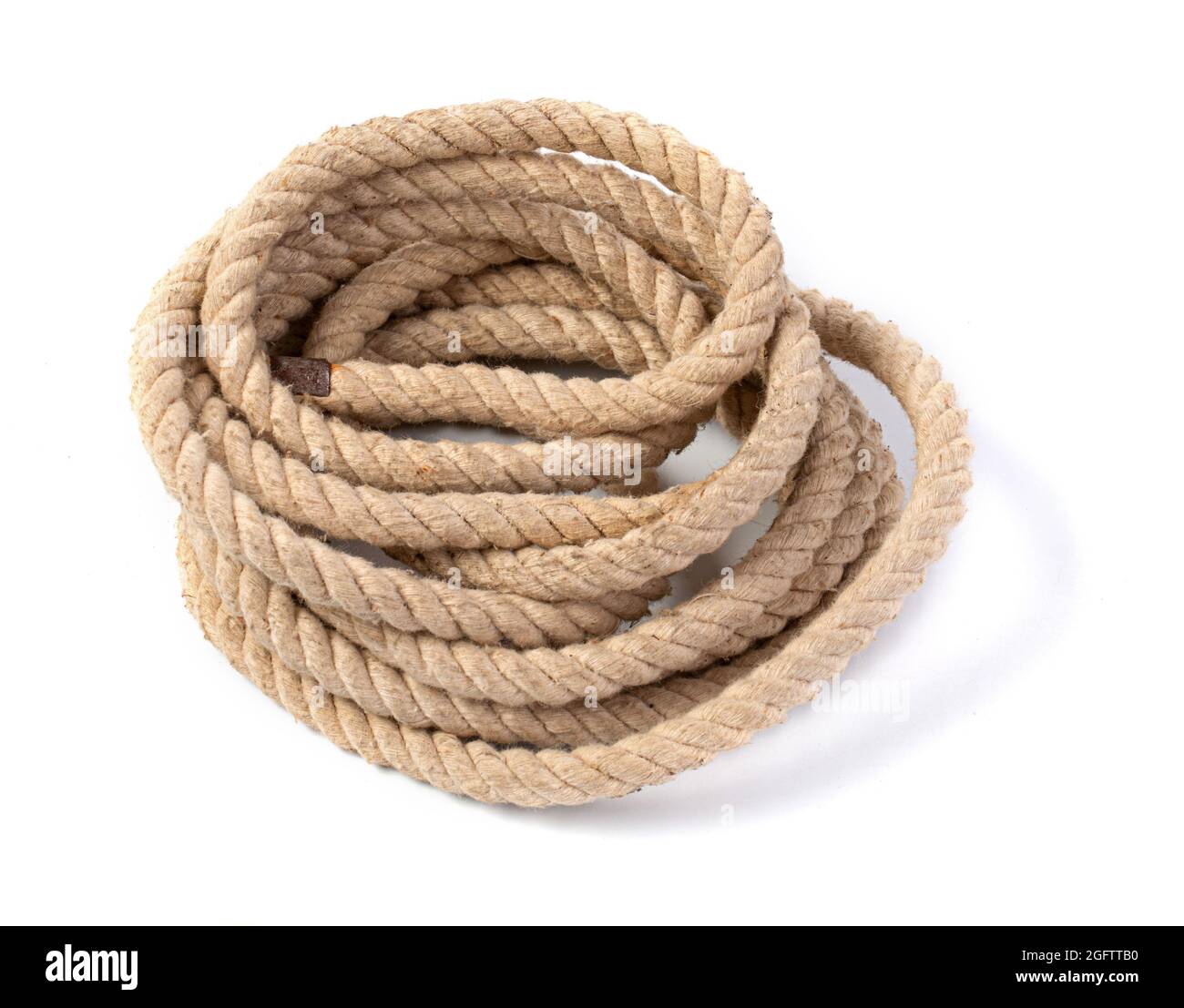 Rope close-up on a white background isolated Stock Photo - Alamy