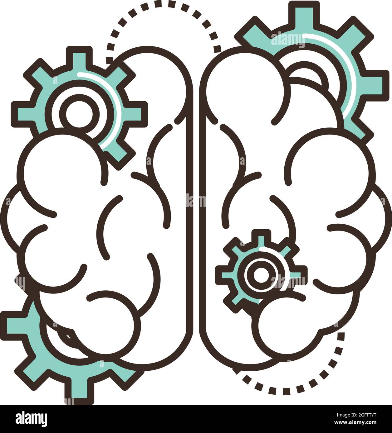 brain with gears Stock Vector Image & Art - Alamy