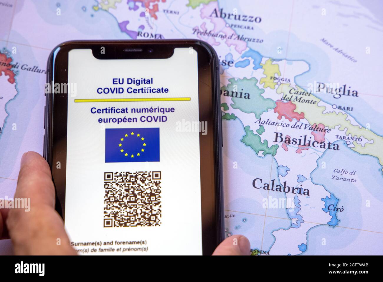 EU Digital certificate Covid-19. Green or Covid Pass. Covid or Coronavirus vaccine certificate ...