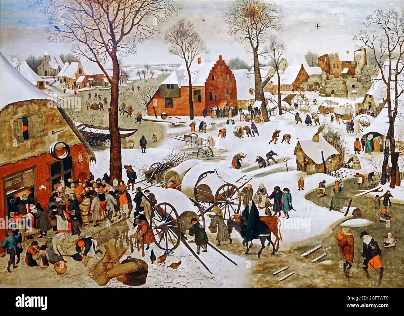 Census at Bethlehem by Pieter Bruegel the Younger.The Census at ...