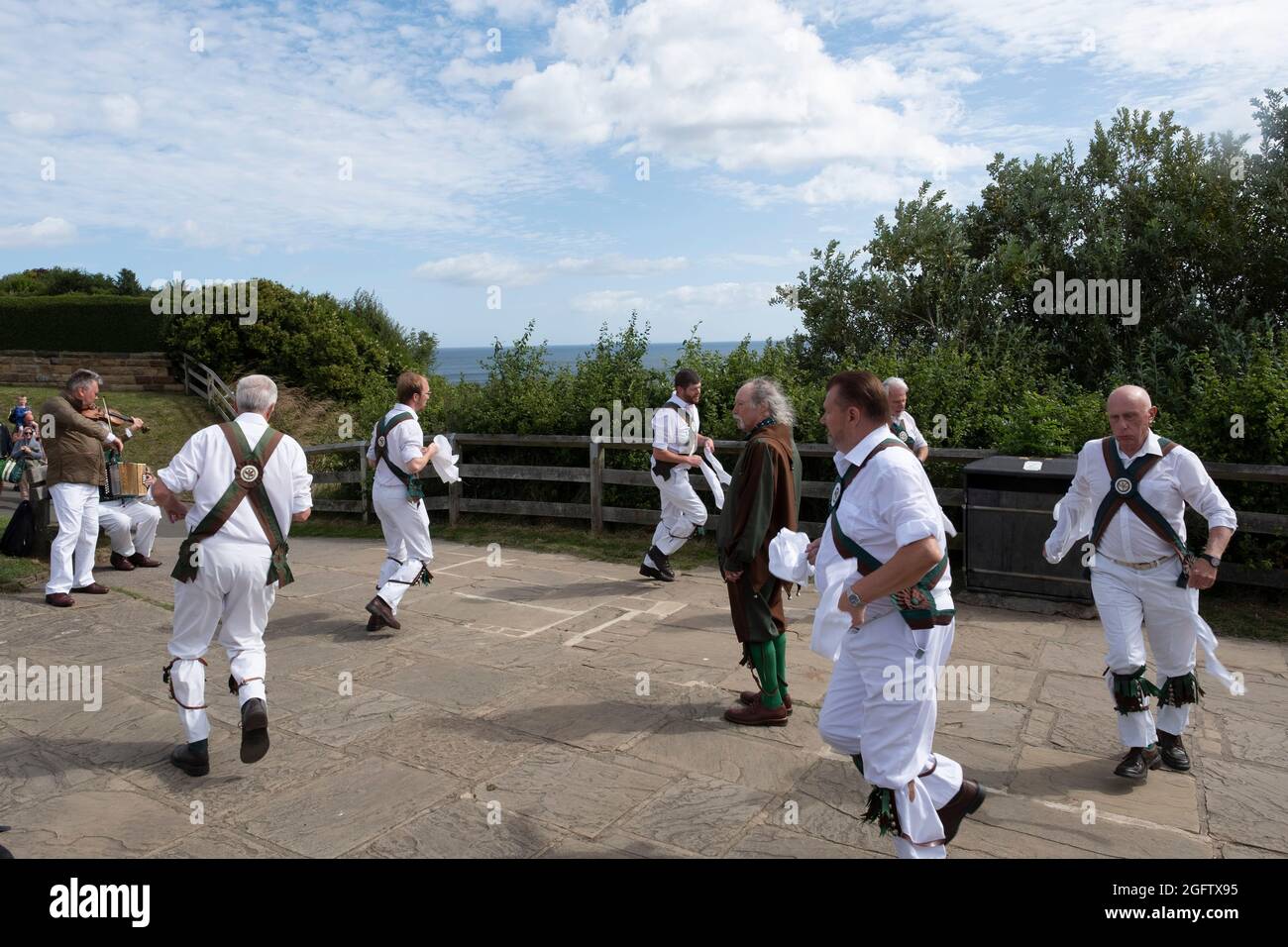 Traditional Morris Dancing at Robin Hood Bay, North Yorkshire UK Stock ...
