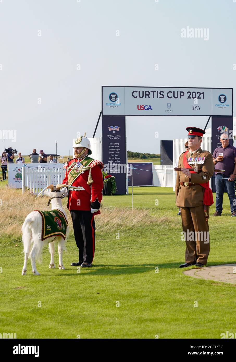 Goat Major Sergeant Mark Jackson marches with The Royal Welsh Regiment ...