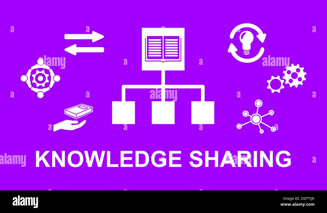 Illustration of a knowledge sharing concept Stock Photo - Alamy