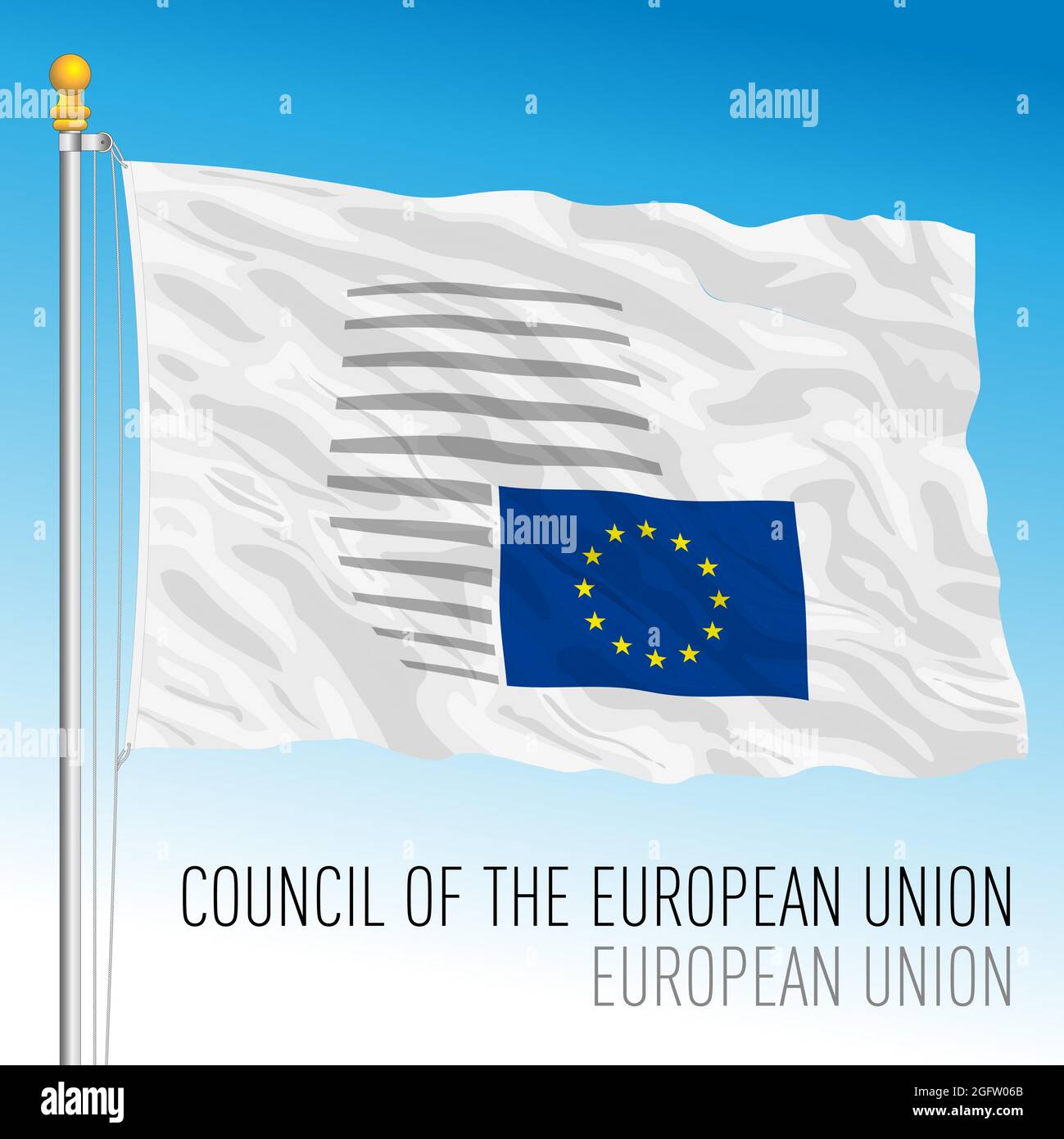Council of the European Union flag, European Union institution, vector ...