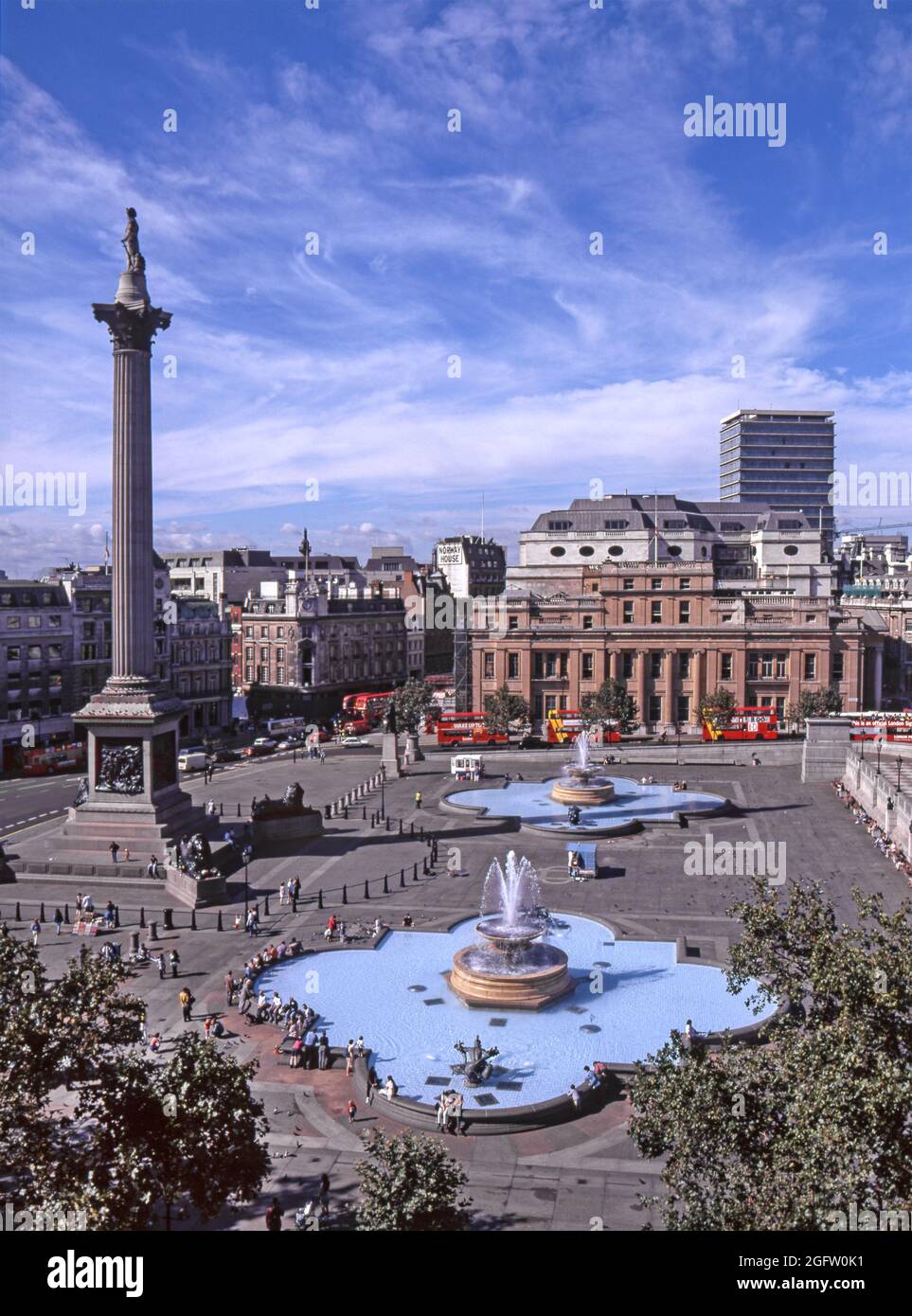 Historical 1997archive aerial view with copy space looking down on ...