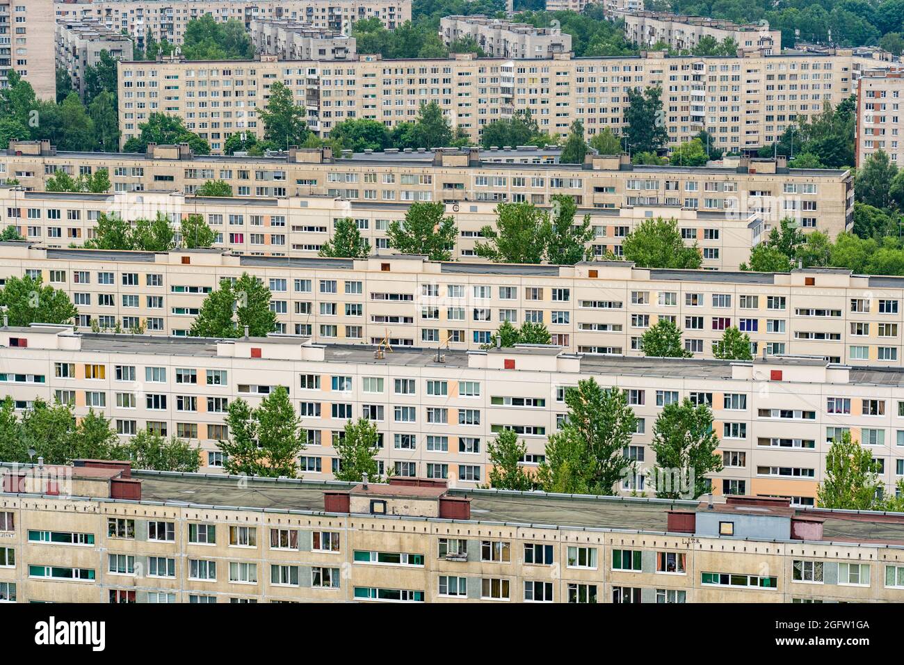Multi-storey residential apartment buildings in a residential area ...