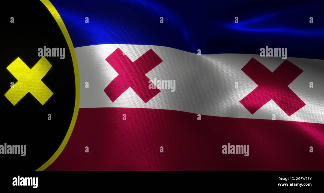 Lmanburg Flag, Dream SMP Flag with waving folds, L'manberg Flag close ...