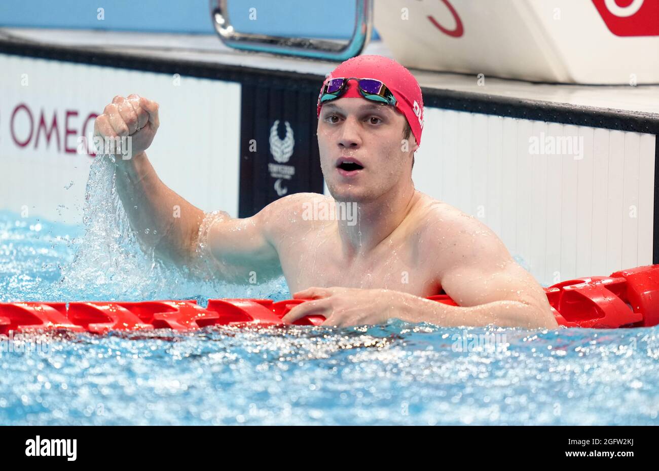 Great Britain's Reece Dunn reacts after winning the Men's 200 metres ...