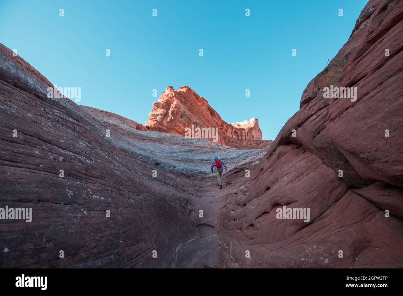 Hike in the Utah mountains. Hiking in unusual natural landscapes ...