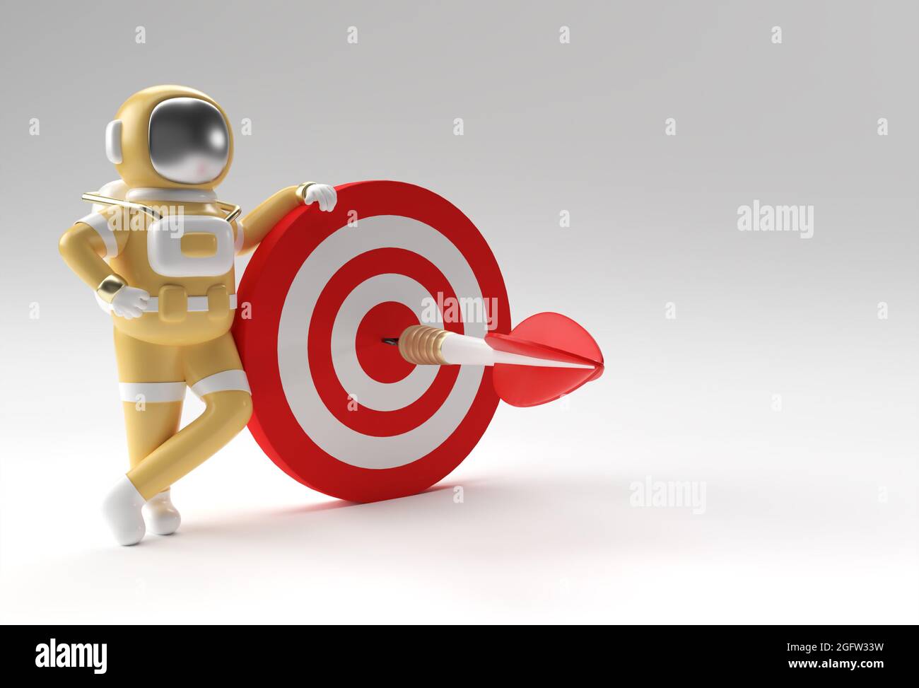 3d Render Astronaut with Target 3d illustration Design Stock Photo - Alamy