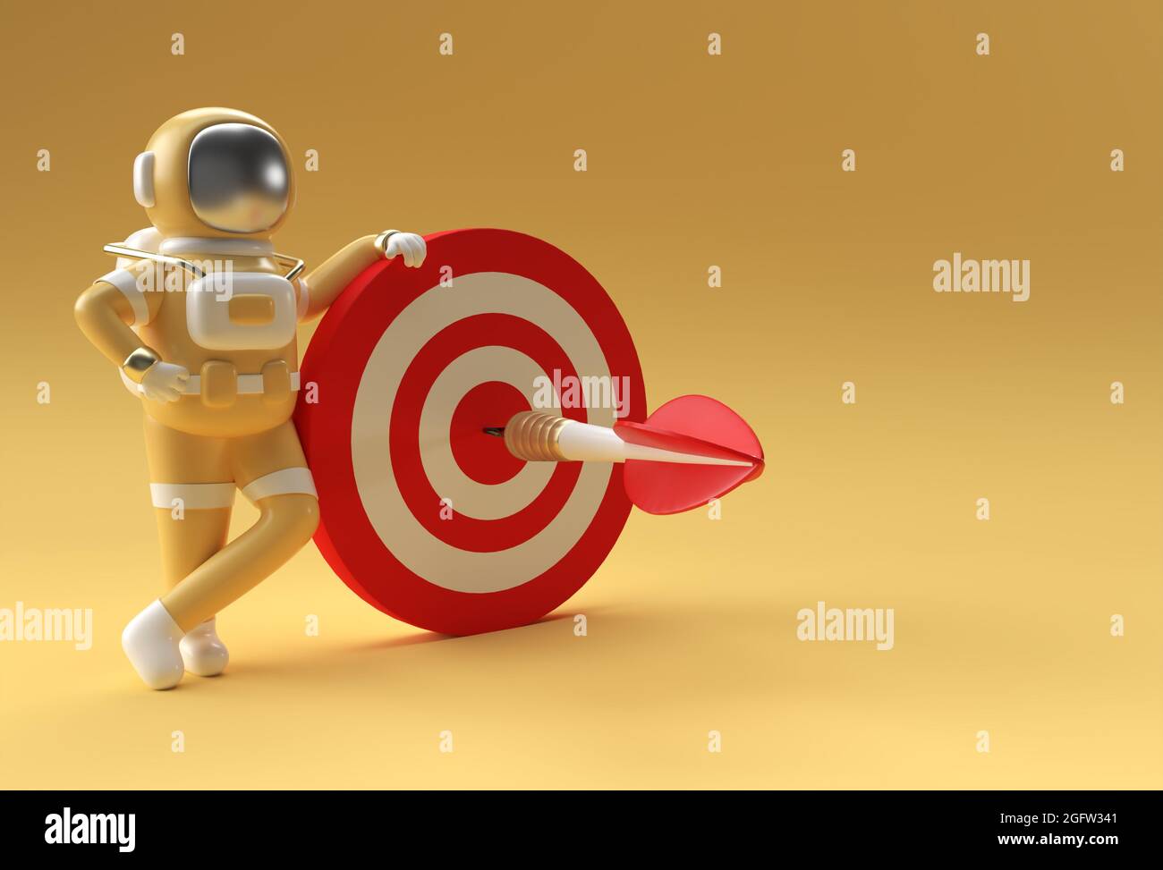 3d Render Astronaut with Target 3d illustration Design Stock Photo - Alamy