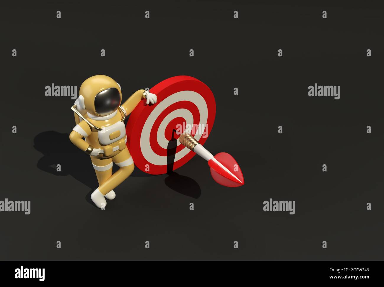 3d Render Astronaut with Target 3d illustration Design Stock Photo - Alamy