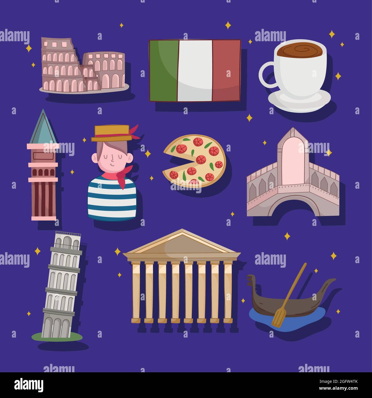set of italy culture Stock Vector Image & Art - Alamy