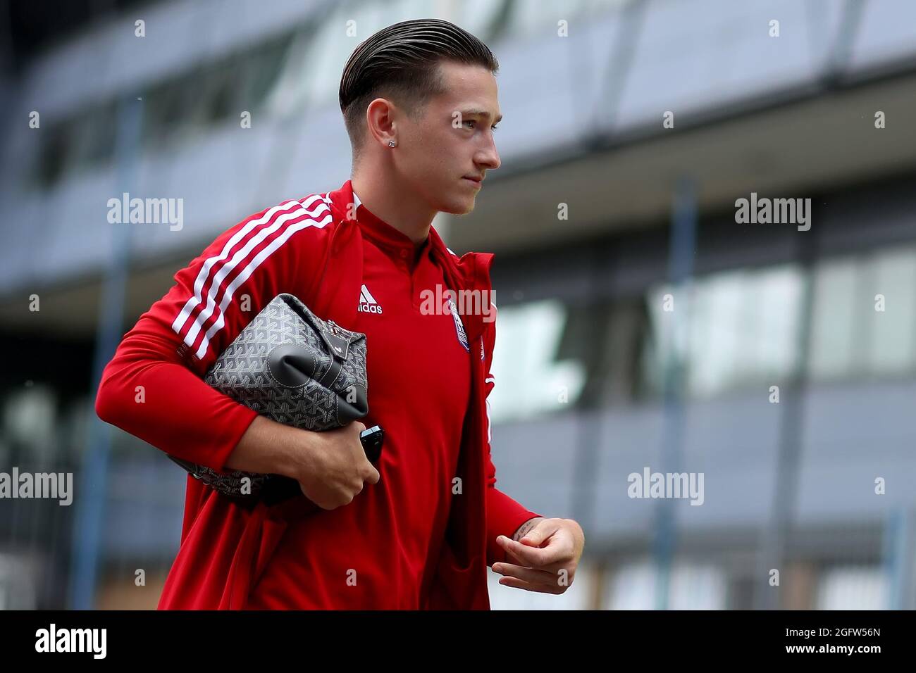Louie Barry of Ipswich Town arrives at Portman Road - Ipswich Town v ...