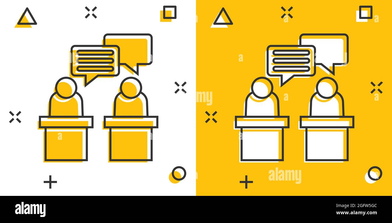 Politic debate icon in comic style. Presidential debates vector cartoon ...