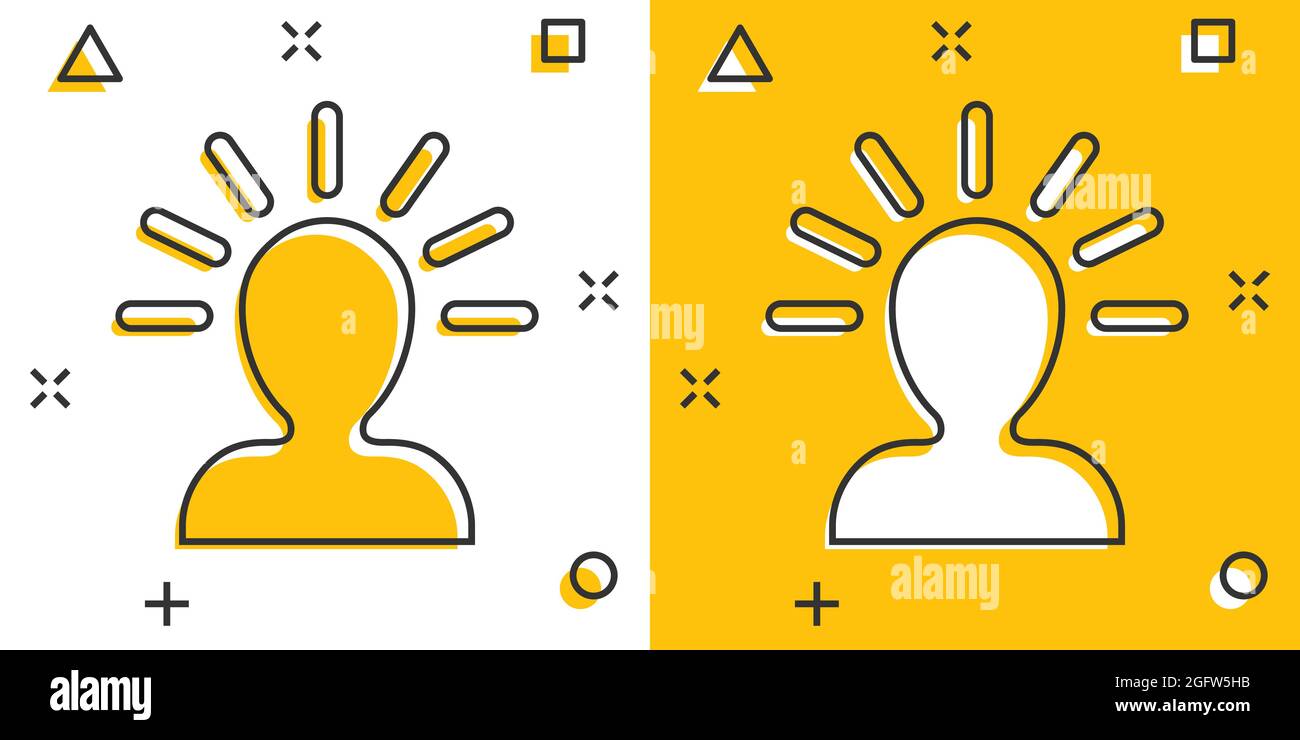 Mind people icon in comic style. Human frustration vector cartoon ...