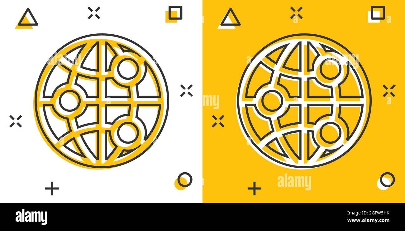 Earth planet icon in comic style. Globe geographic vector cartoon ...