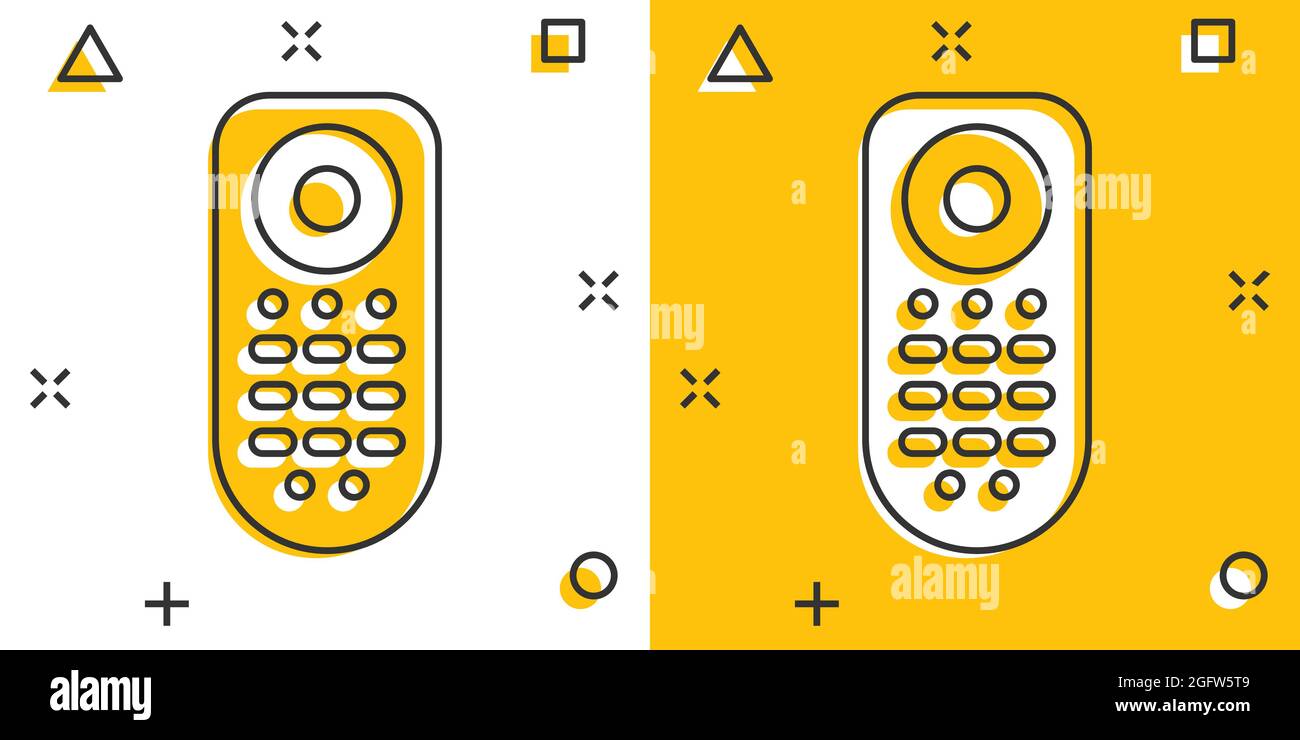 Remote control icon in comic style. Infrared controller vector cartoon ...