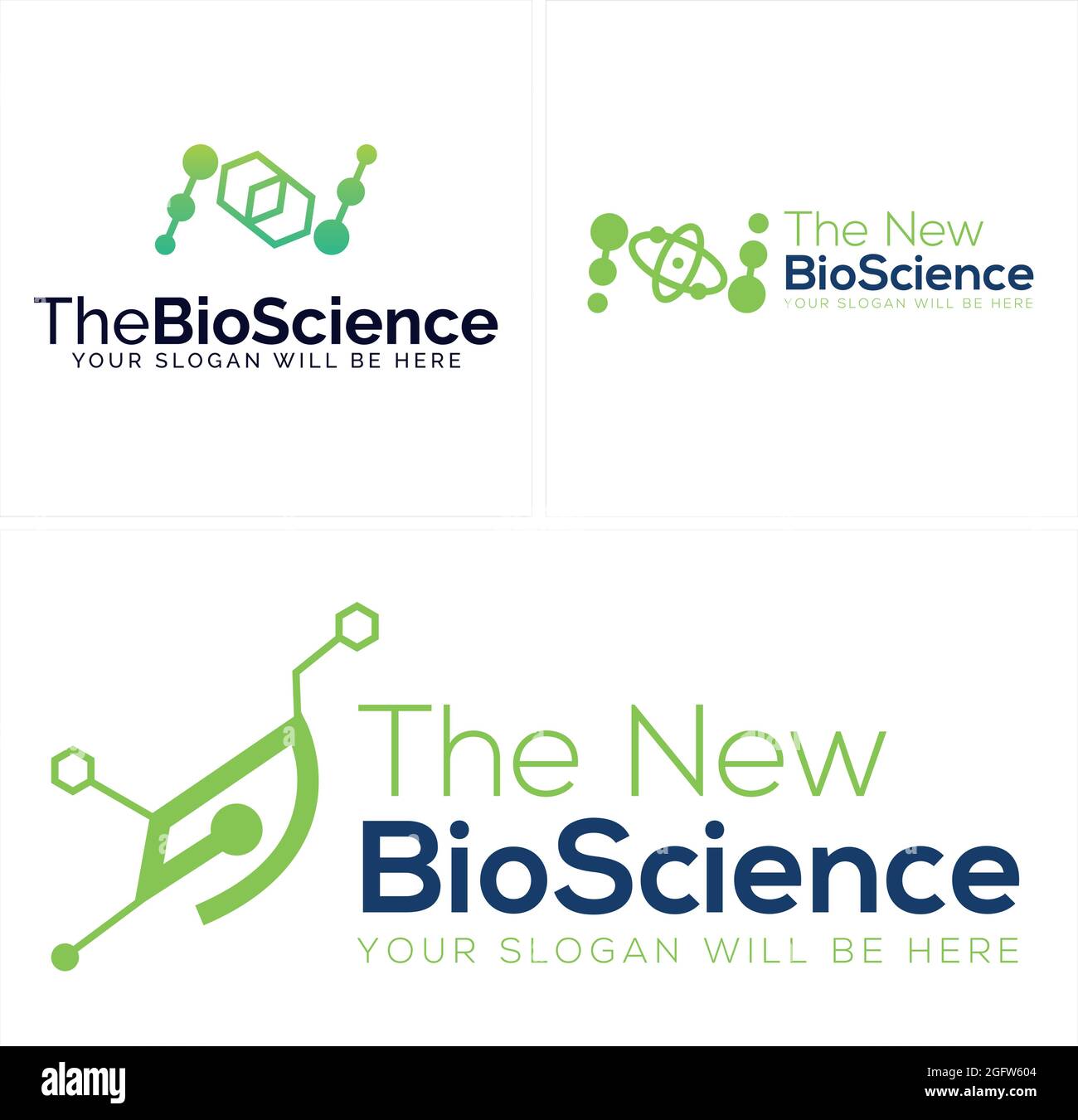 Green icon molecule atom logo abstract design bio science Stock Vector ...