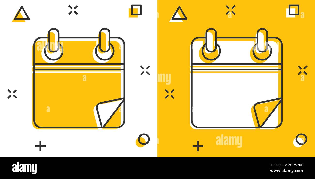 Calendar organizer icon in comic style. Appointment event vector ...