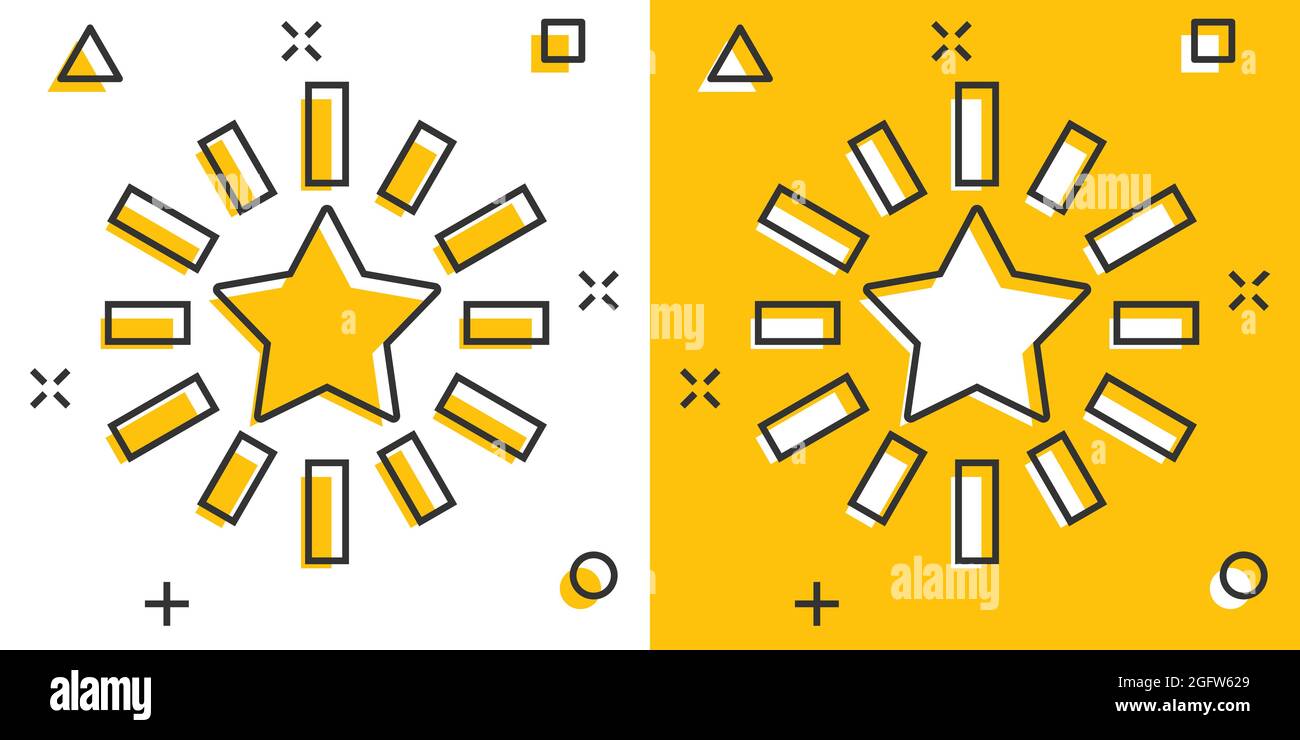 Excellence icon in comic style. Star ribbon vector cartoon illustration ...