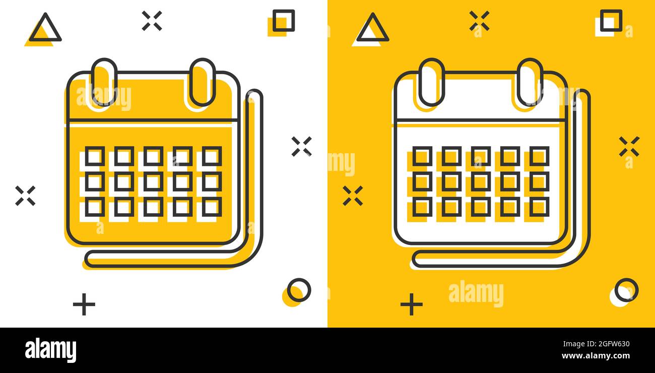 Calendar organizer icon in comic style. Appointment event vector ...