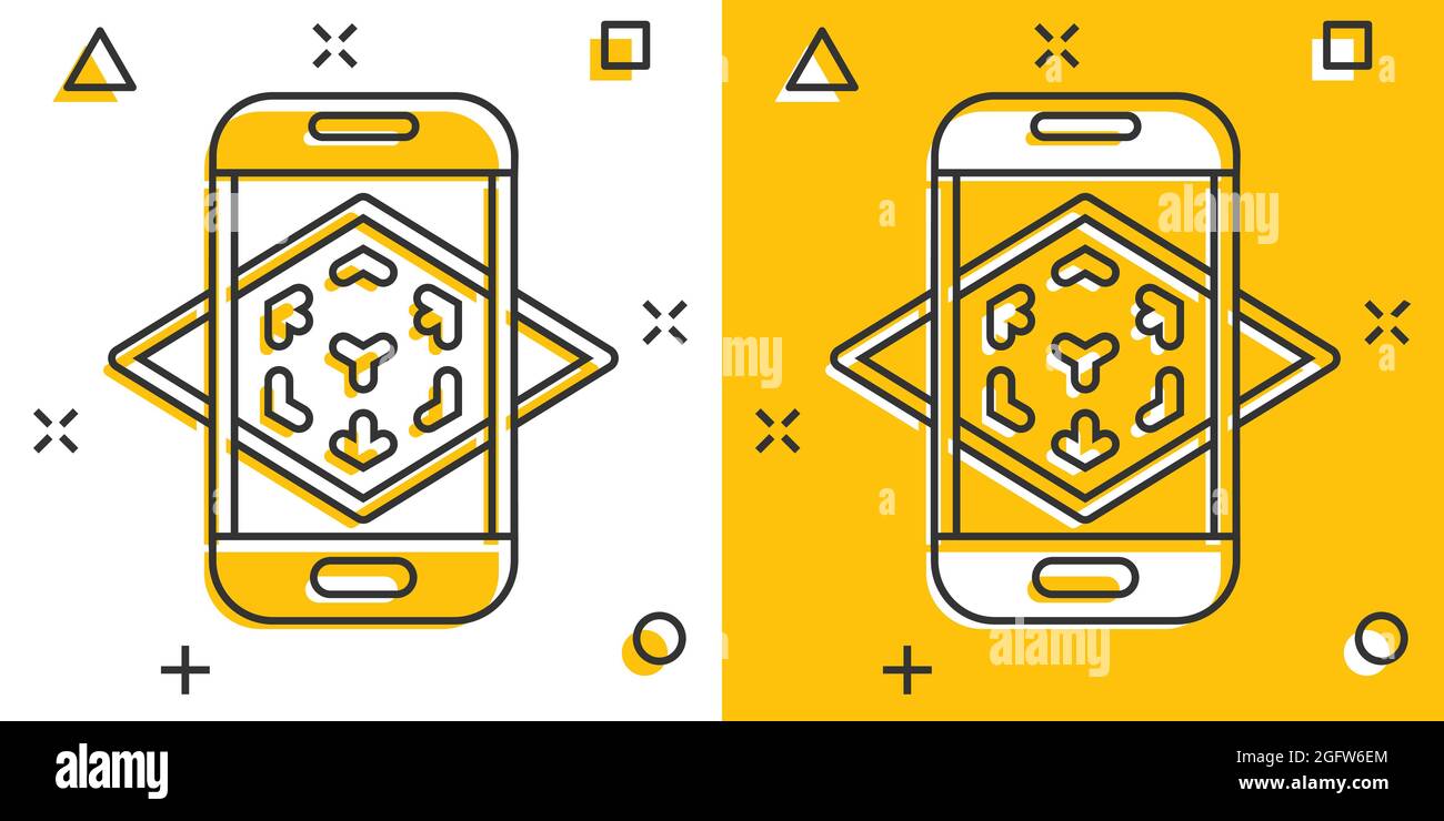 Augmented reality icon in comic style. Vr device vector cartoon ...