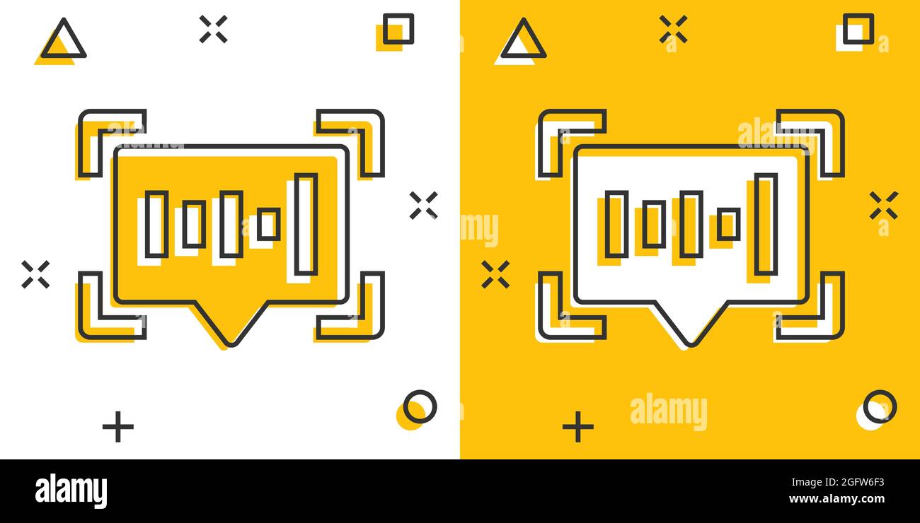 Voice recognition icon in comic style. Authentication sound vector cartoon illustration on white ...