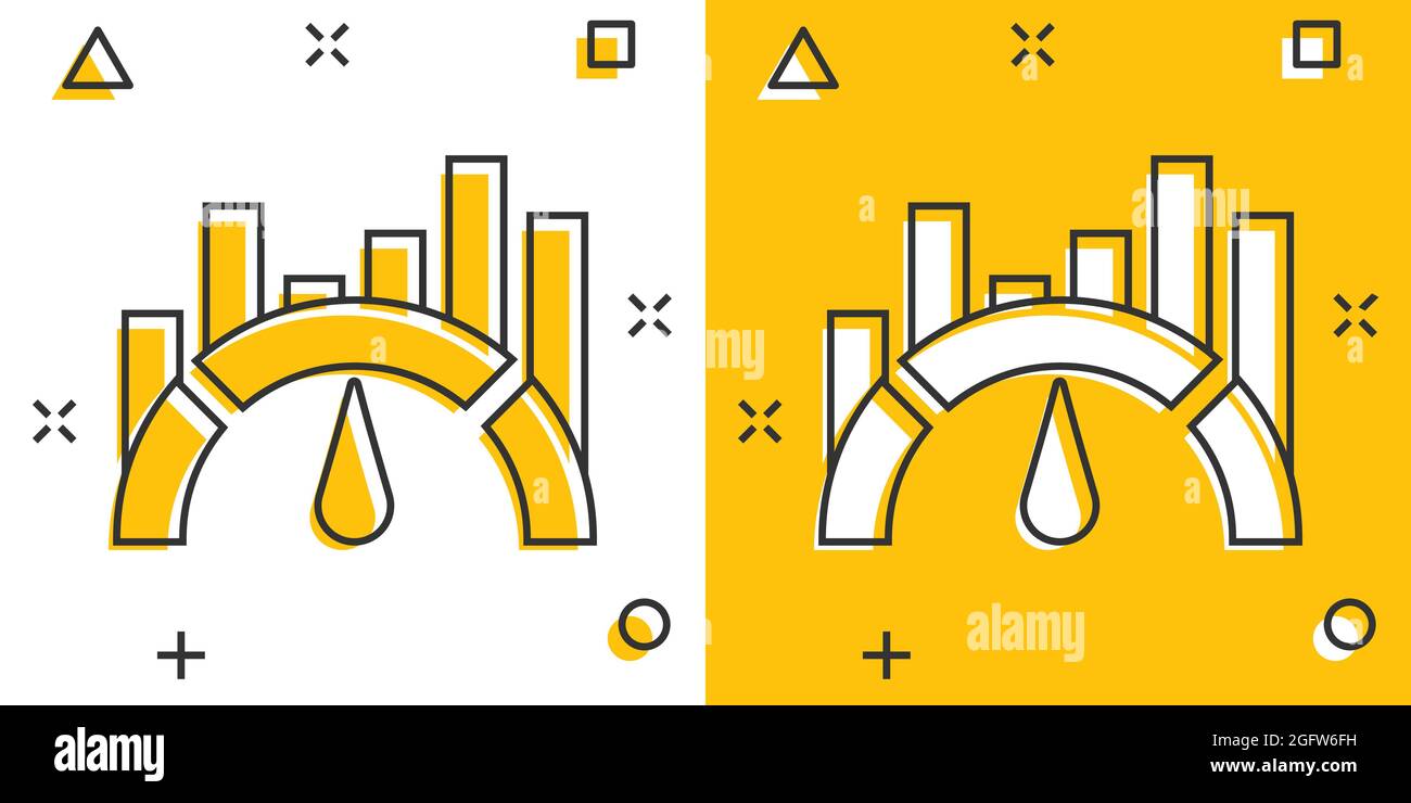 Benchmark measure icon in comic style. Dashboard rating vector cartoon ...
