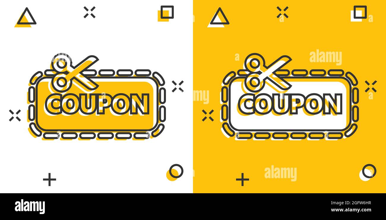 Price coupon icon in comic style. Price tag vector cartoon illustration ...