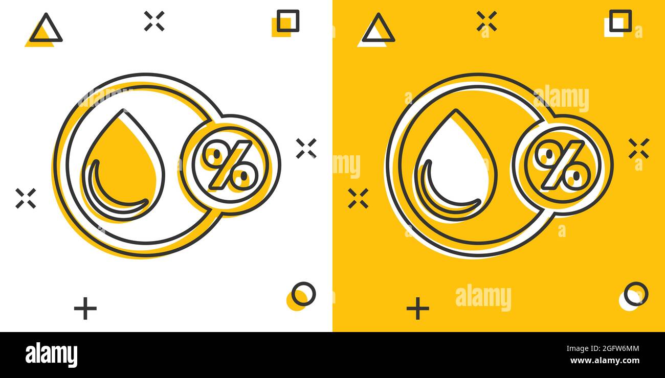 Humidity icon in comic style. Climate vector cartoon illustration on ...