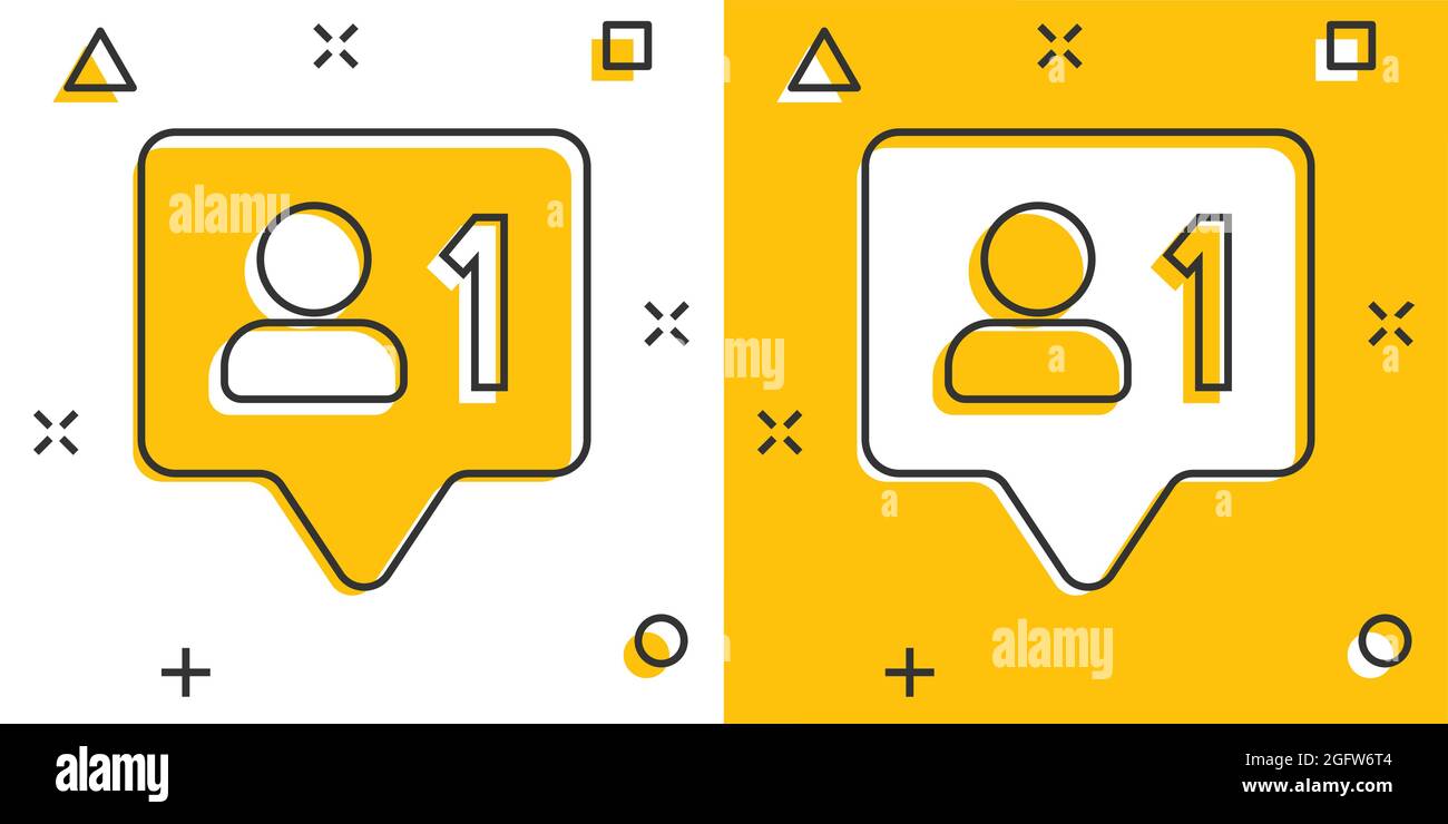 Social media notification sign icon in comic style. Like, comment ...