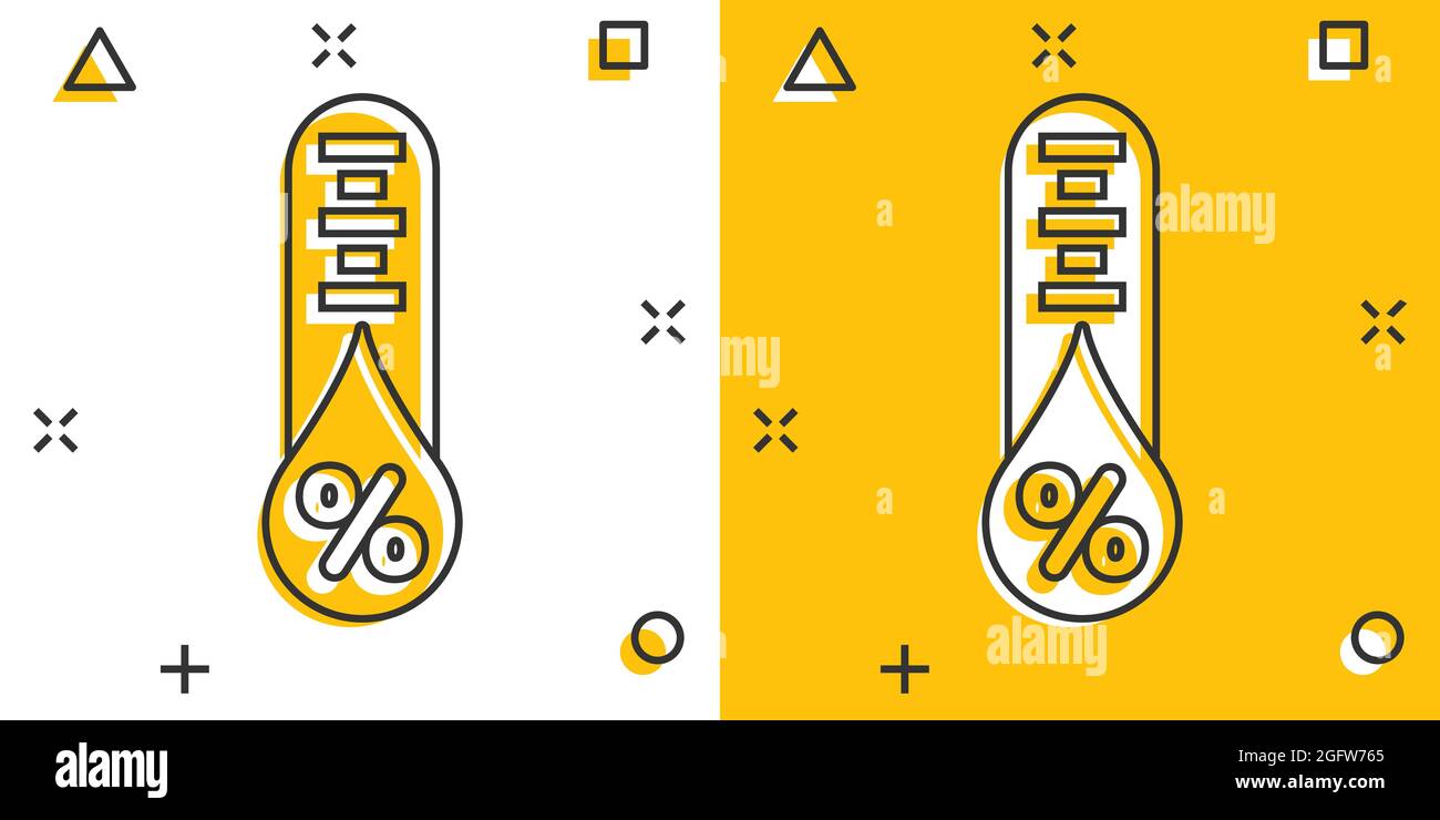Humidity icon in comic style. Climate vector cartoon illustration on ...