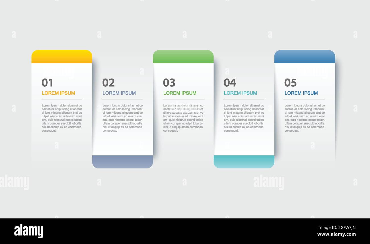 5 data infographics tab paper index template. Vector illustration abstract background Stock ...