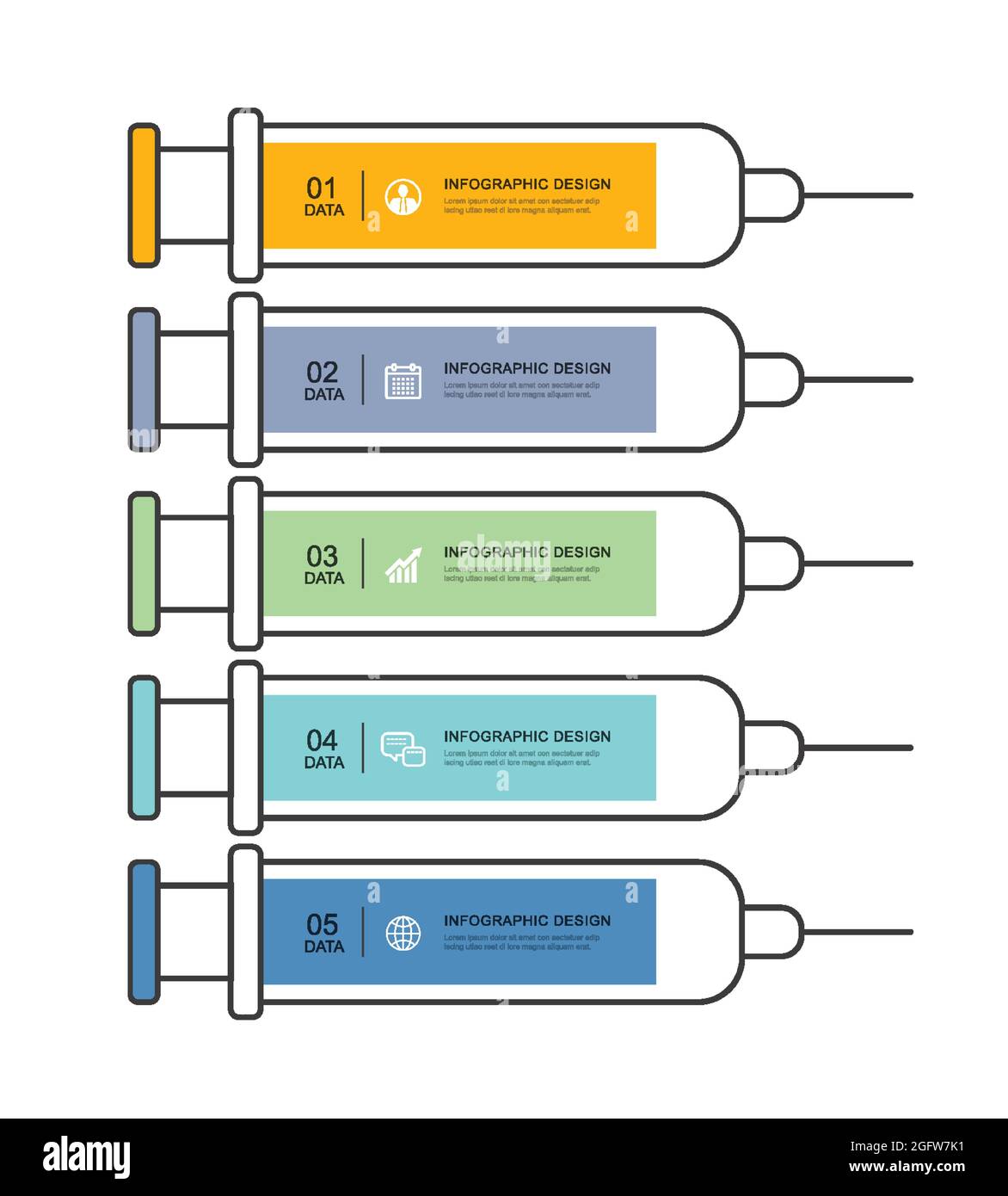 Vaccination needle abstract syringe infographic. Medical and healthcare ...