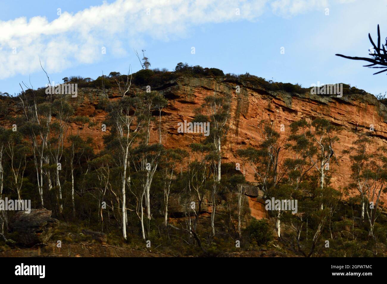 A red cliff face in the afternoon sun Stock Photo - Alamy