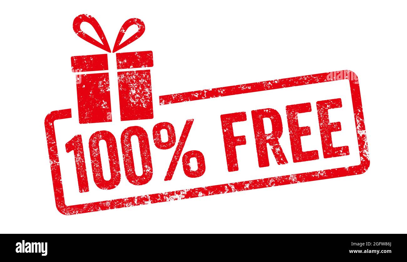 Red stamp with gift icon - 100 percent free Stock Photo - Alamy
