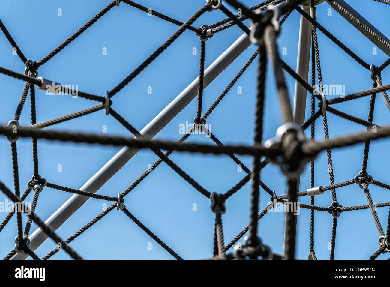 Climbing scaffold, climbing pyramid, symbolic image Network, networking ...