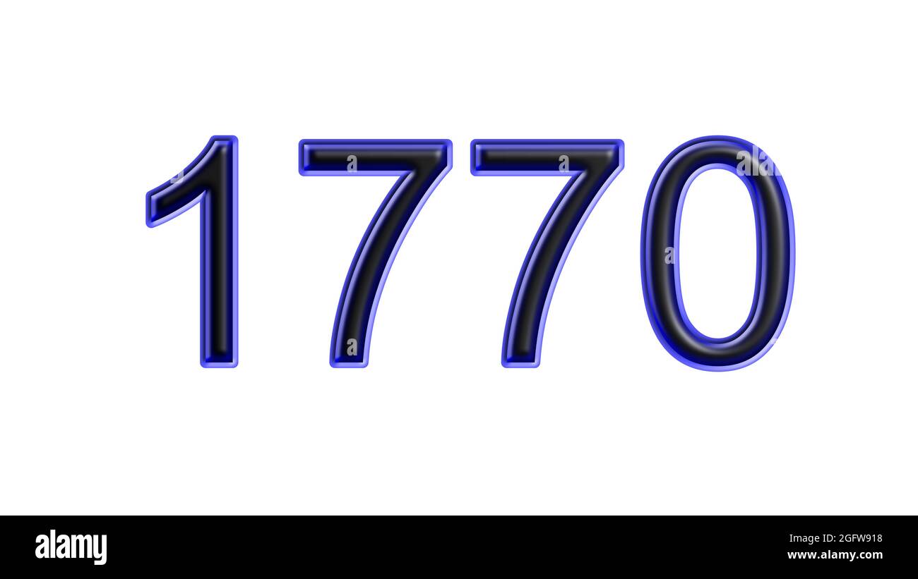 blue 1770 number 3d effect white background Stock Photo - Alamy