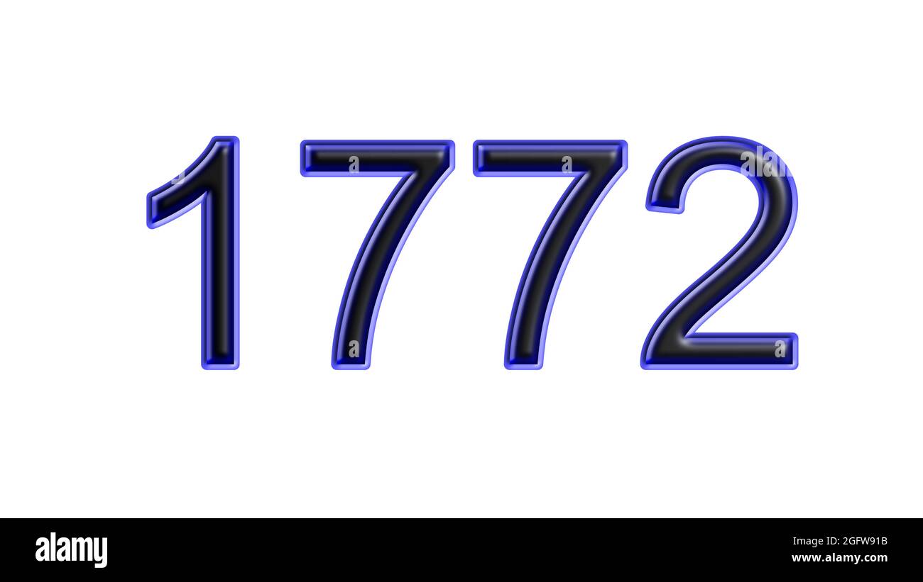 blue 1772 number 3d effect white background Stock Photo - Alamy