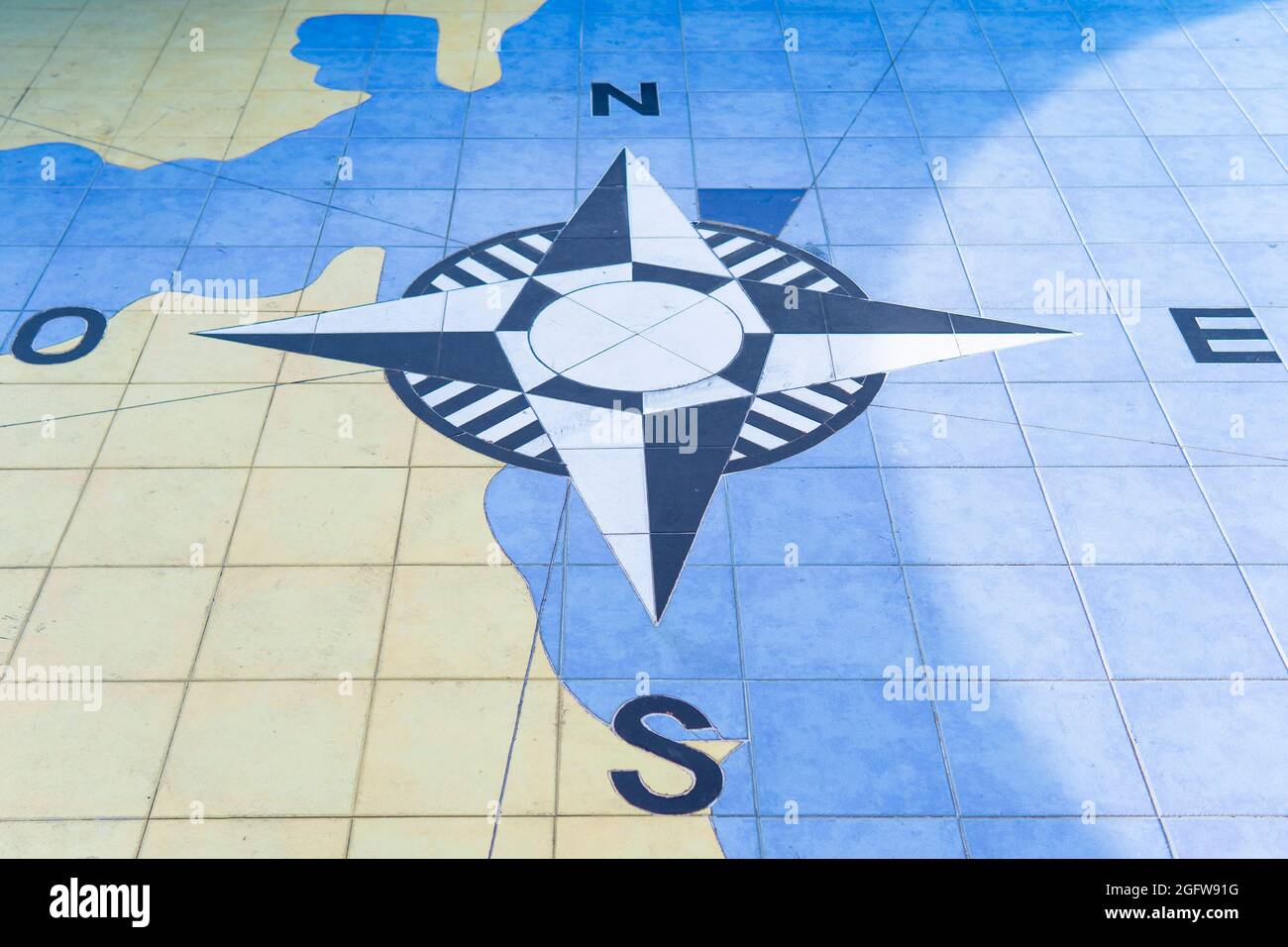 Compass wind rose with the cardinal points, north, south, east a Stock ...