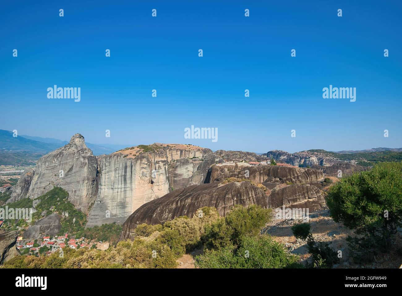 Monastery from Meteora-Greece, beautiful landscape with tall rocks with ...