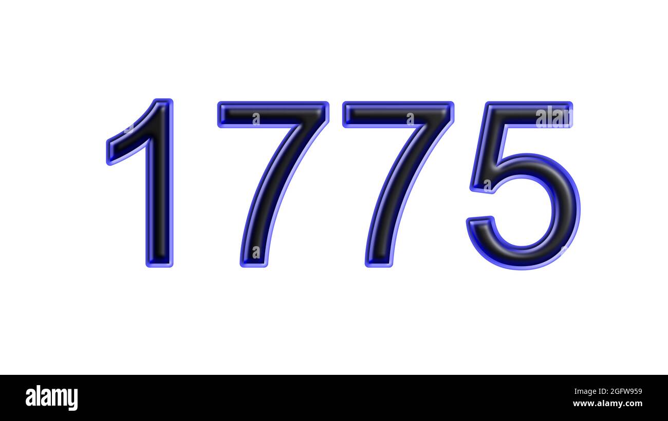 blue 1775 number 3d effect white background Stock Photo - Alamy