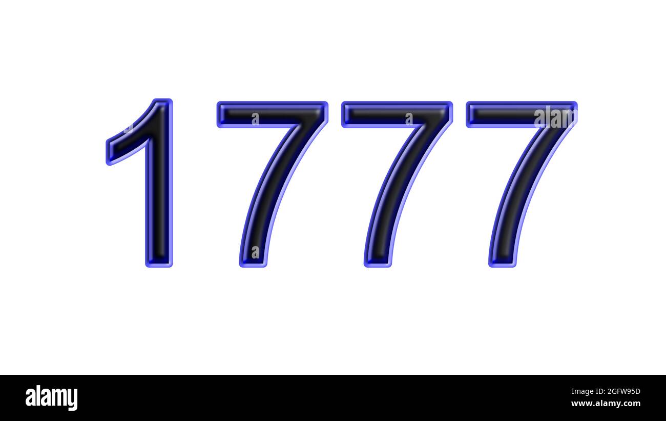 blue 1777 number 3d effect white background Stock Photo - Alamy