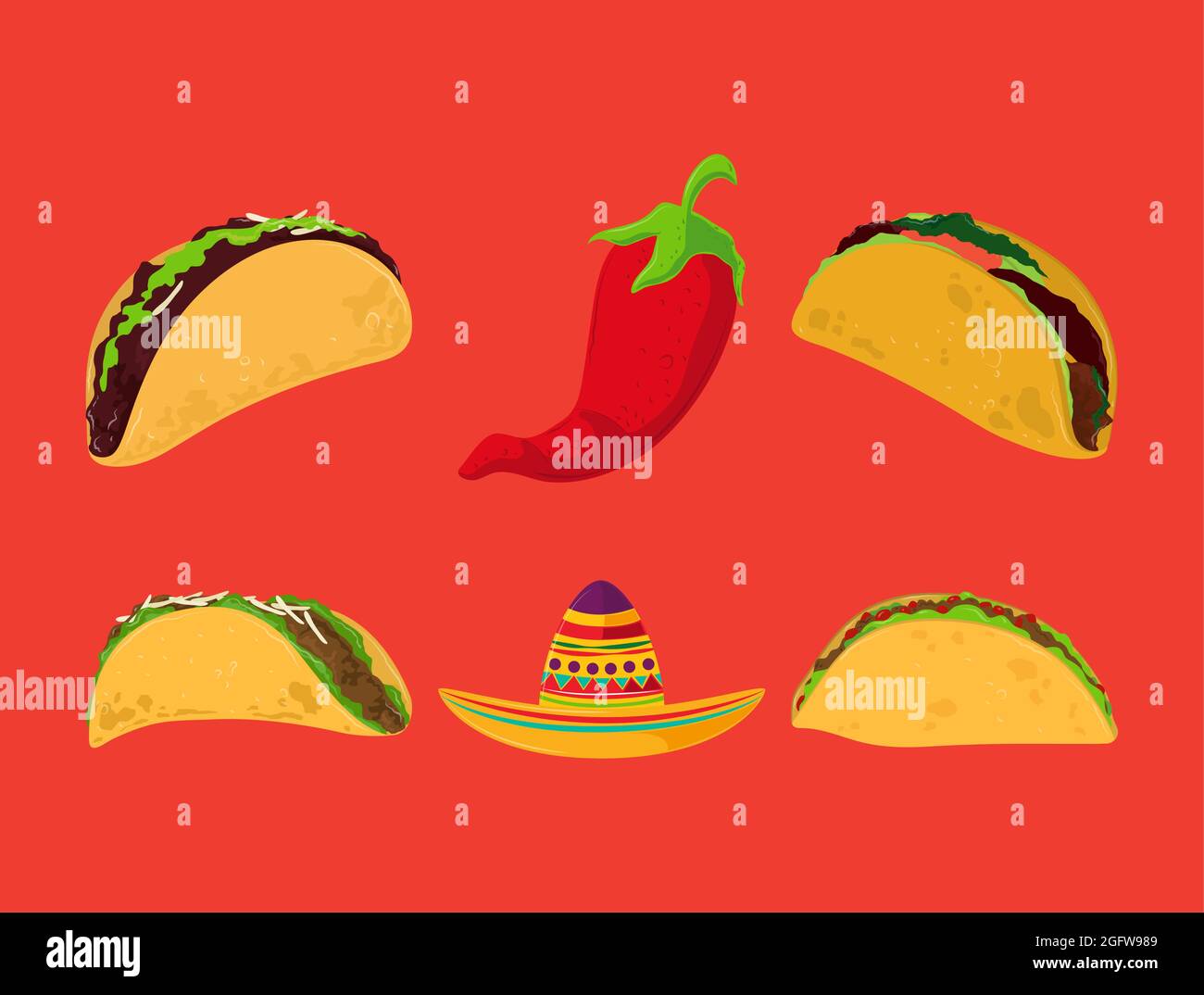 mexican taco icons Stock Vector Image & Art - Alamy