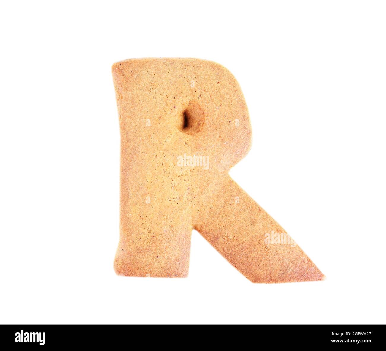 Cookie letter R on white background Stock Photo - Alamy