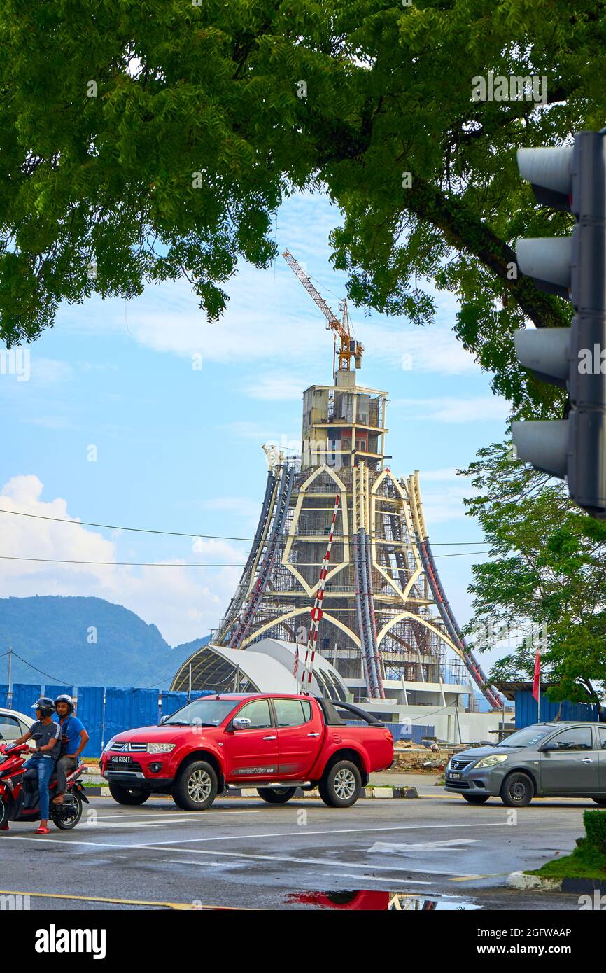 Construction of a tower on the island of Langkawi. Langkawi, Malaysia ...